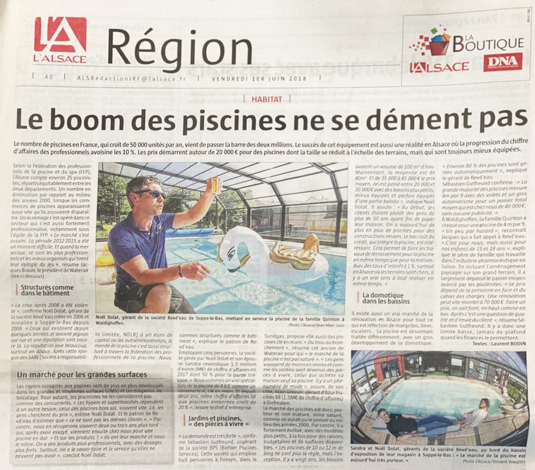 Le boom des piscines ne se dément pas - Rêvd'eau